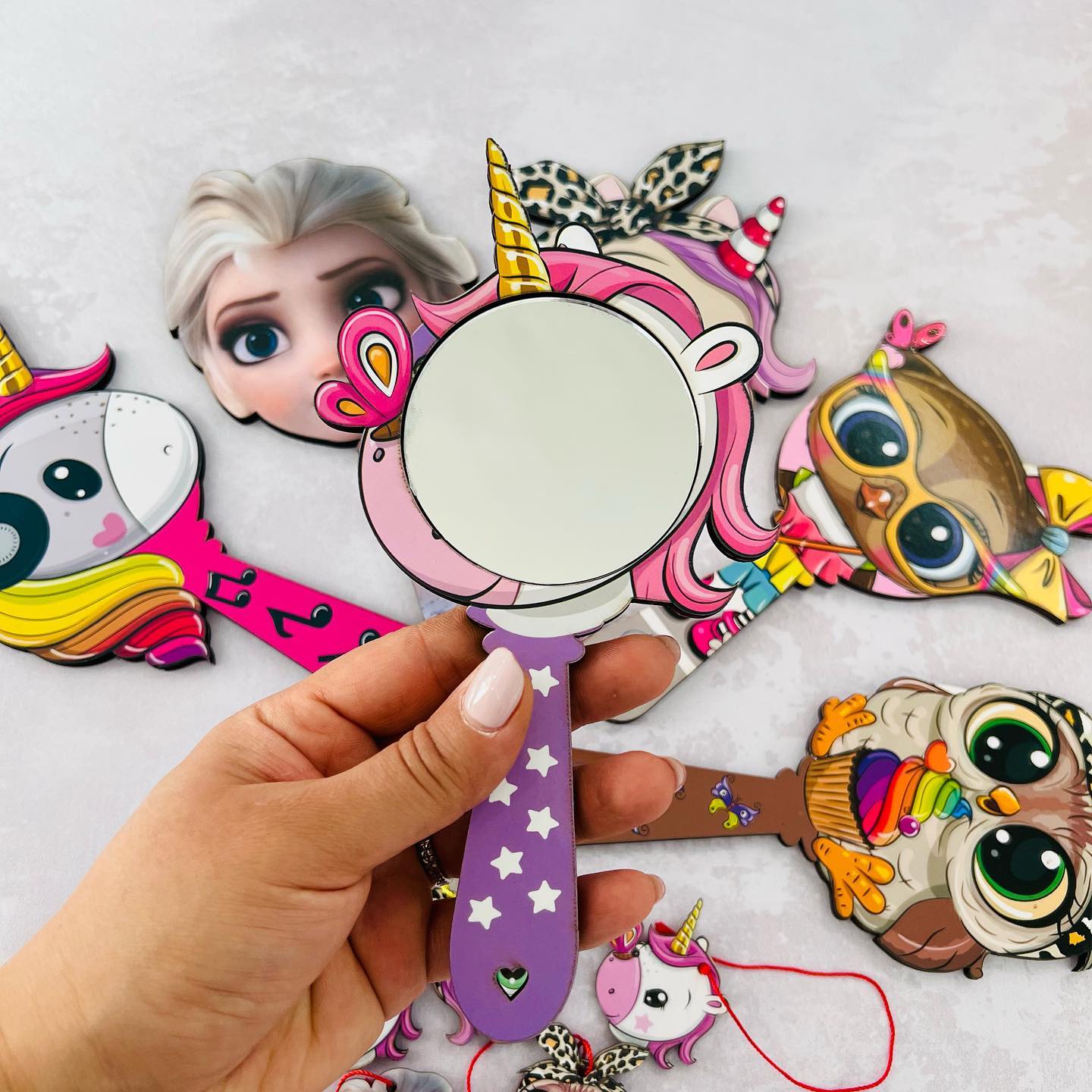 آینه چوبی کارتونی | سلی گل